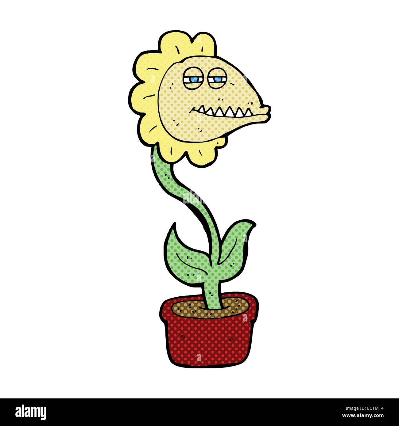 retro comic book style cartoon monster flower Stock Vector Image & Art ...