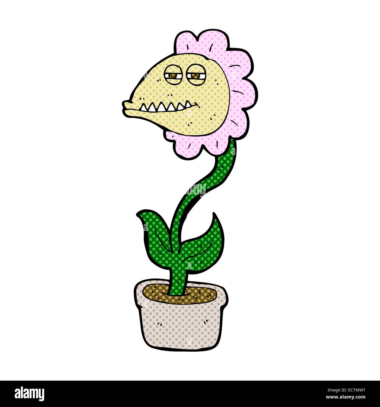 retro comic book style cartoon monster flower Stock Vector Image & Art ...