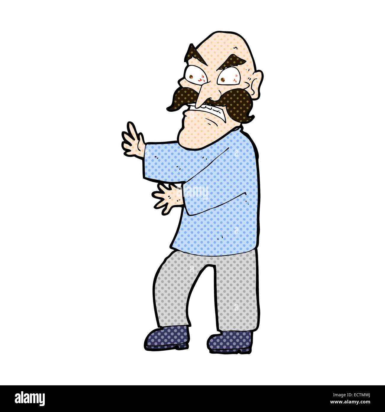 retro comic book style cartoon angry old man Stock Vector Image & Art ...