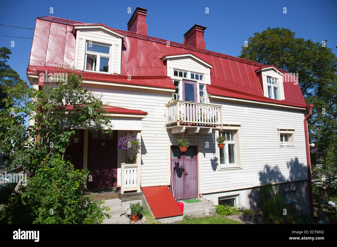 typical house, pispala quartier, tampere, finland, europe Stock Photo ...