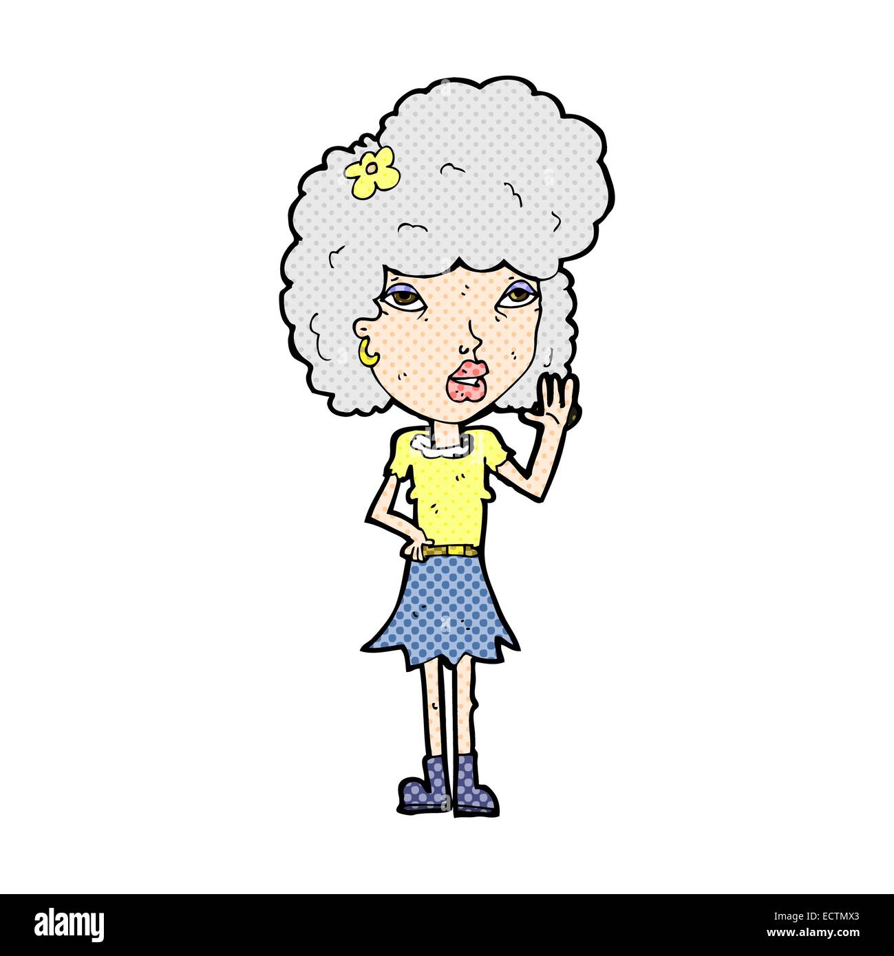 retro comic book style cartoon woman waving Stock Vector Image & Art ...
