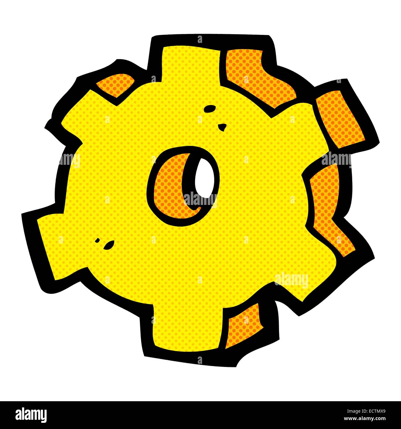 retro comic book style cartoon cog symbol Stock Vector Image & Art - Alamy