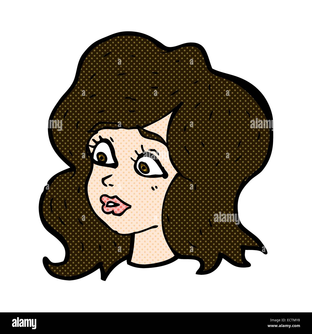 retro comic book style cartoon woman looking concerned Stock Vector ...