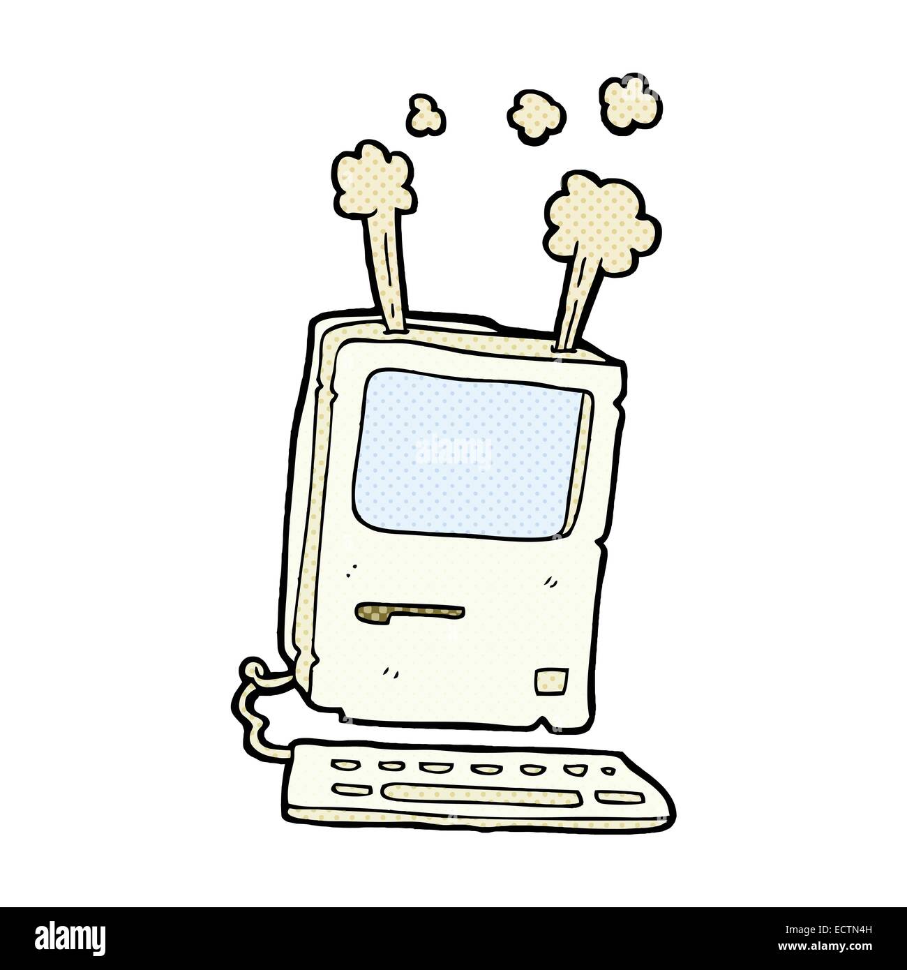 retro comic book style cartoon old computer Stock Vector Image & Art ...