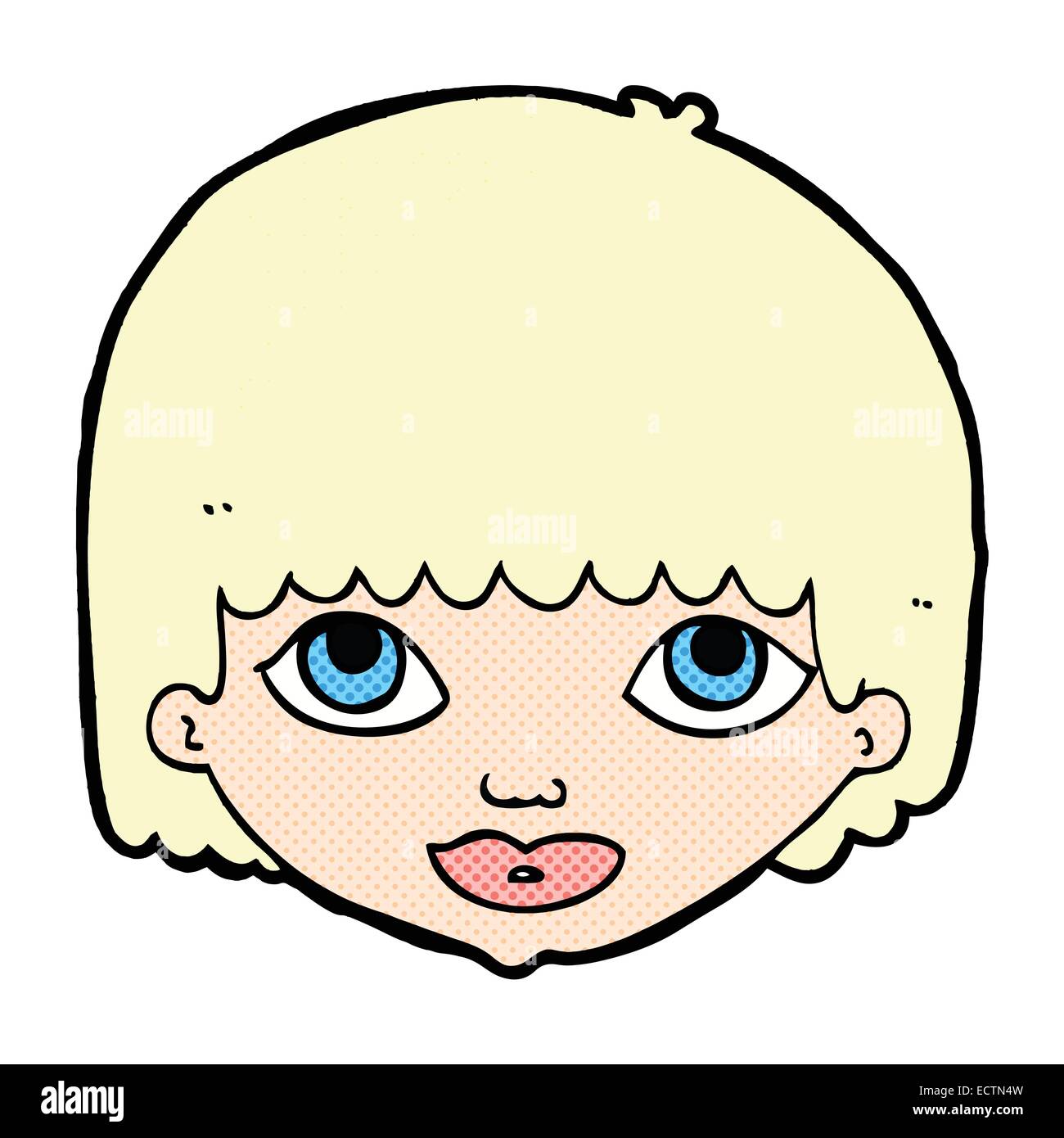 retro comic book style cartoon female face Stock Vector Image & Art - Alamy