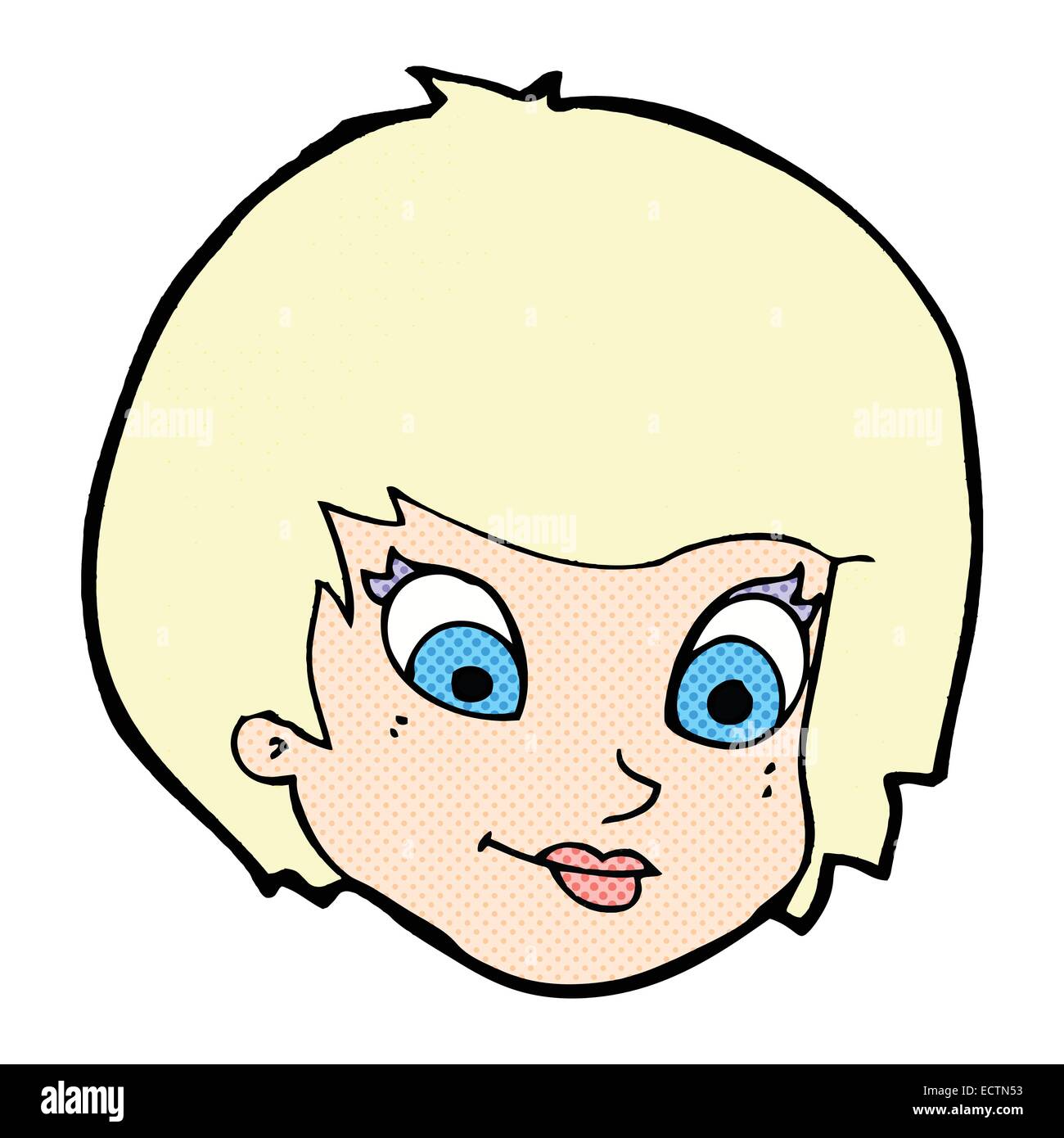 retro comic book style cartoon female face Stock Vector Image & Art - Alamy