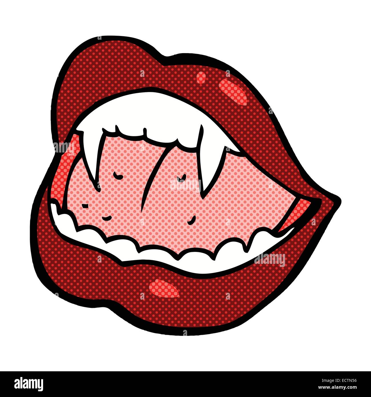 retro comic book style cartoon vampire lips Stock Vector Image & Art ...