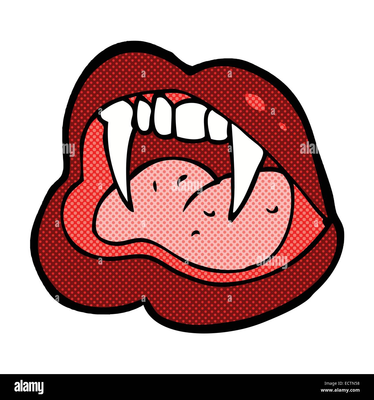 retro comic book style cartoon vampire lips Stock Vector Image & Art ...