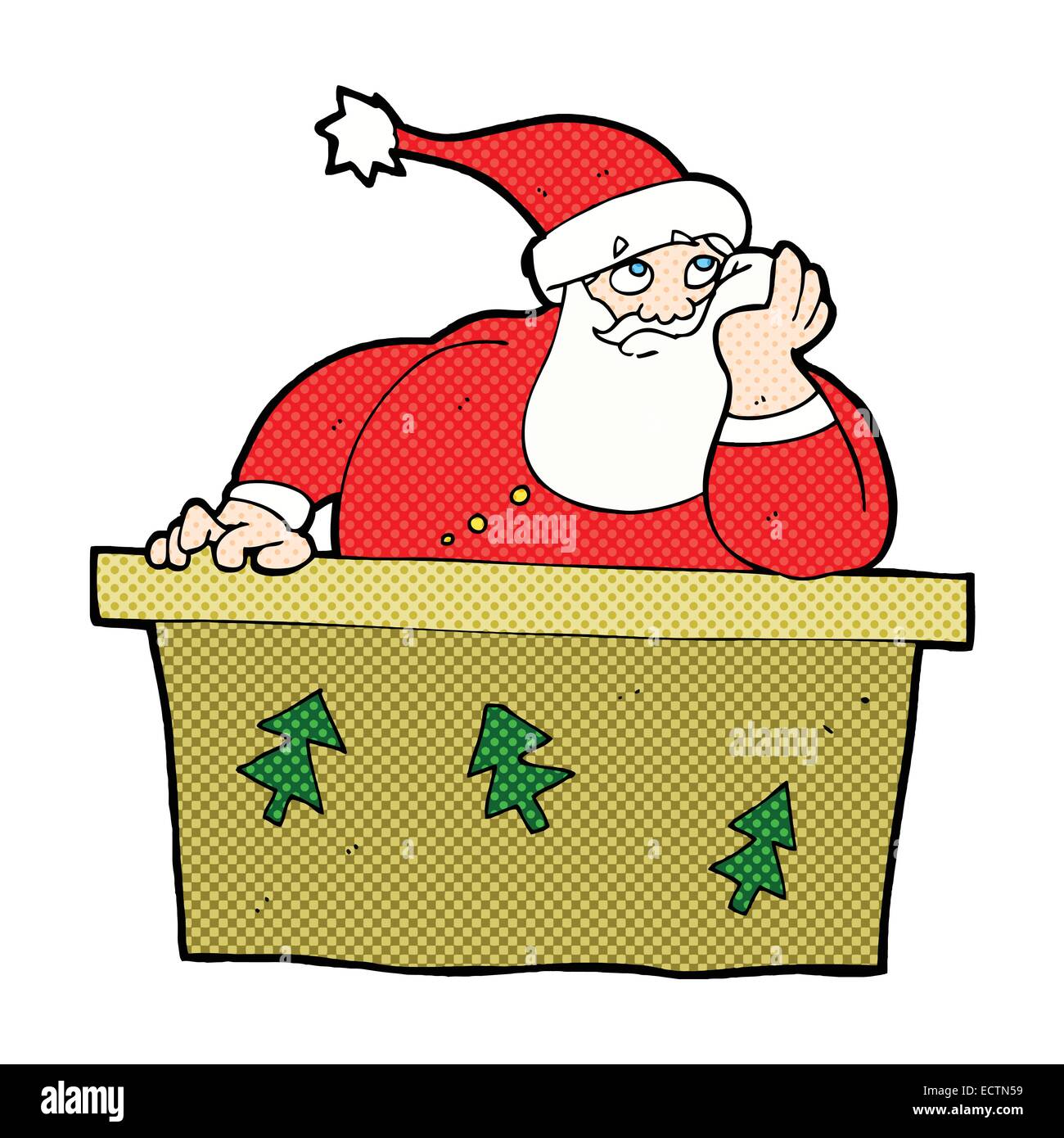 retro comic book style cartoon bored santa claus Stock Vector Image ...