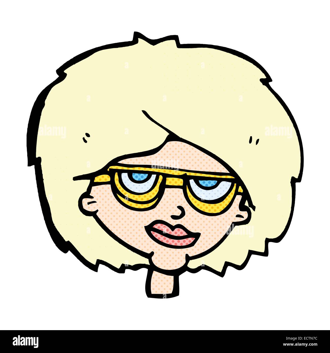 retro comic book style cartoon woman wearing spectacles Stock Vector ...