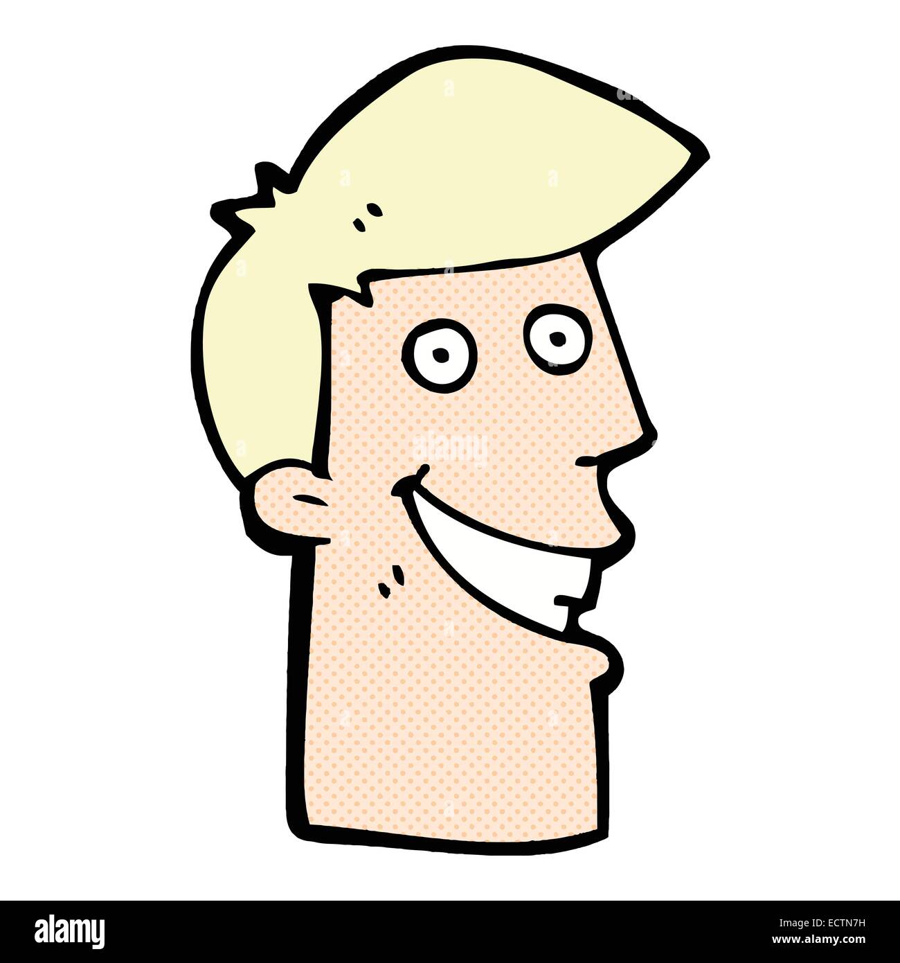 retro comic book style cartoon grinning man Stock Vector Image & Art ...