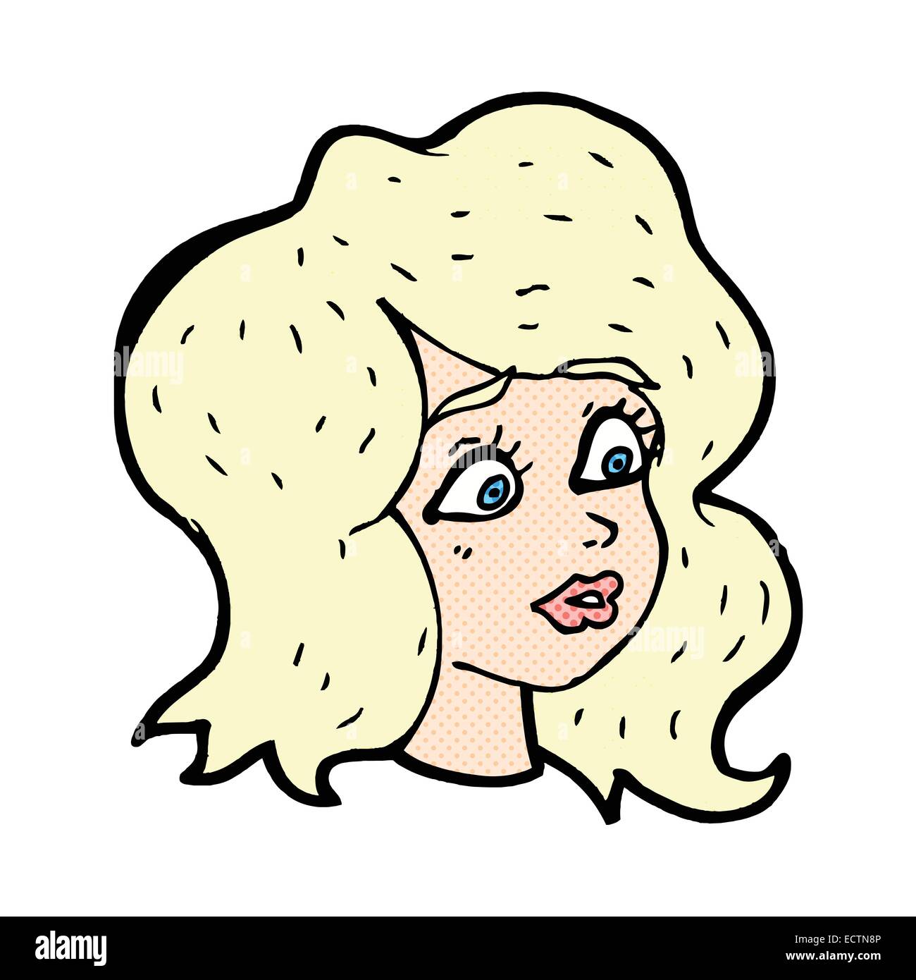 retro comic book style cartoon woman looking concerned Stock Vector ...