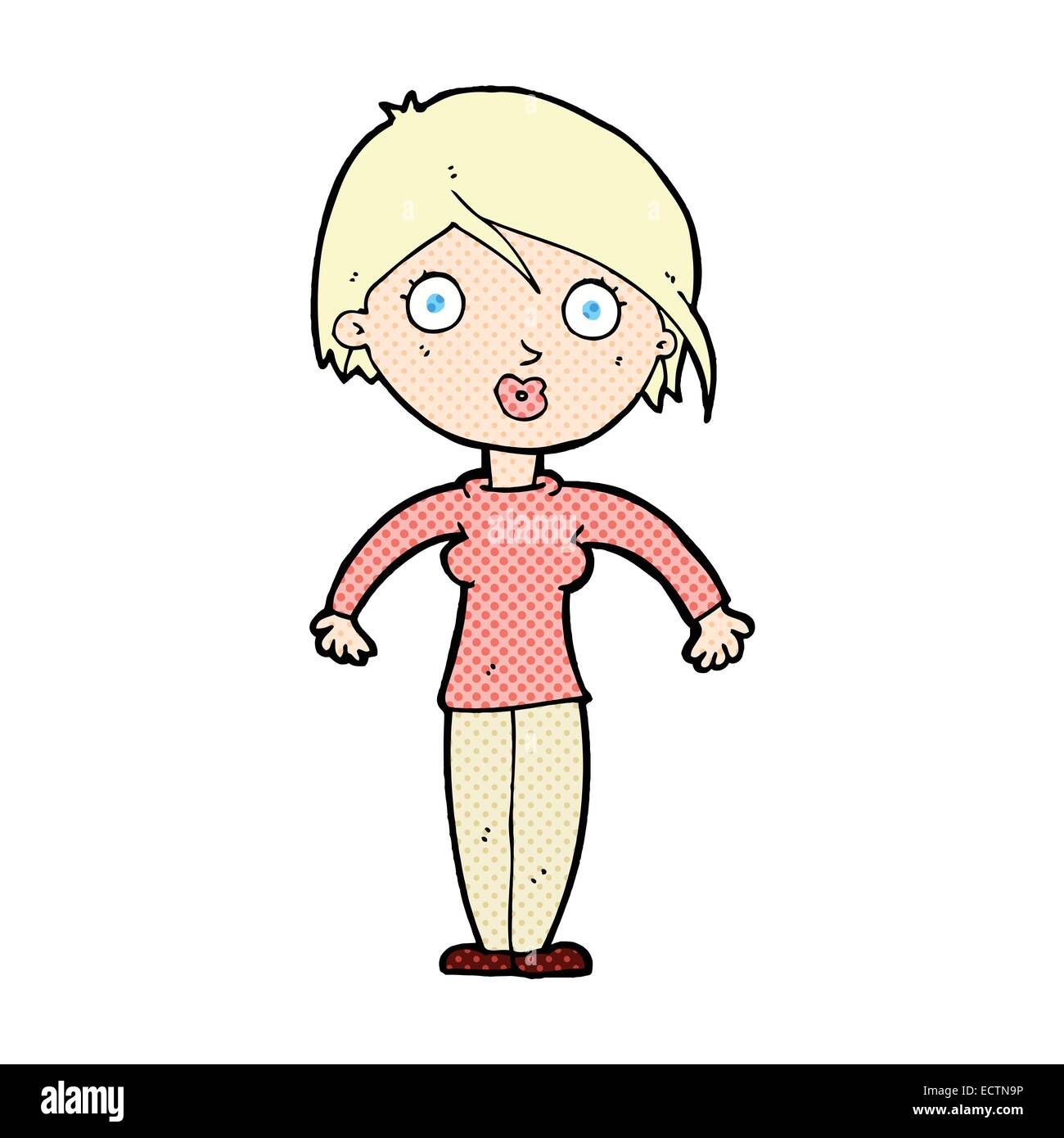 retro comic book style cartoon surprised woman Stock Vector Image & Art ...