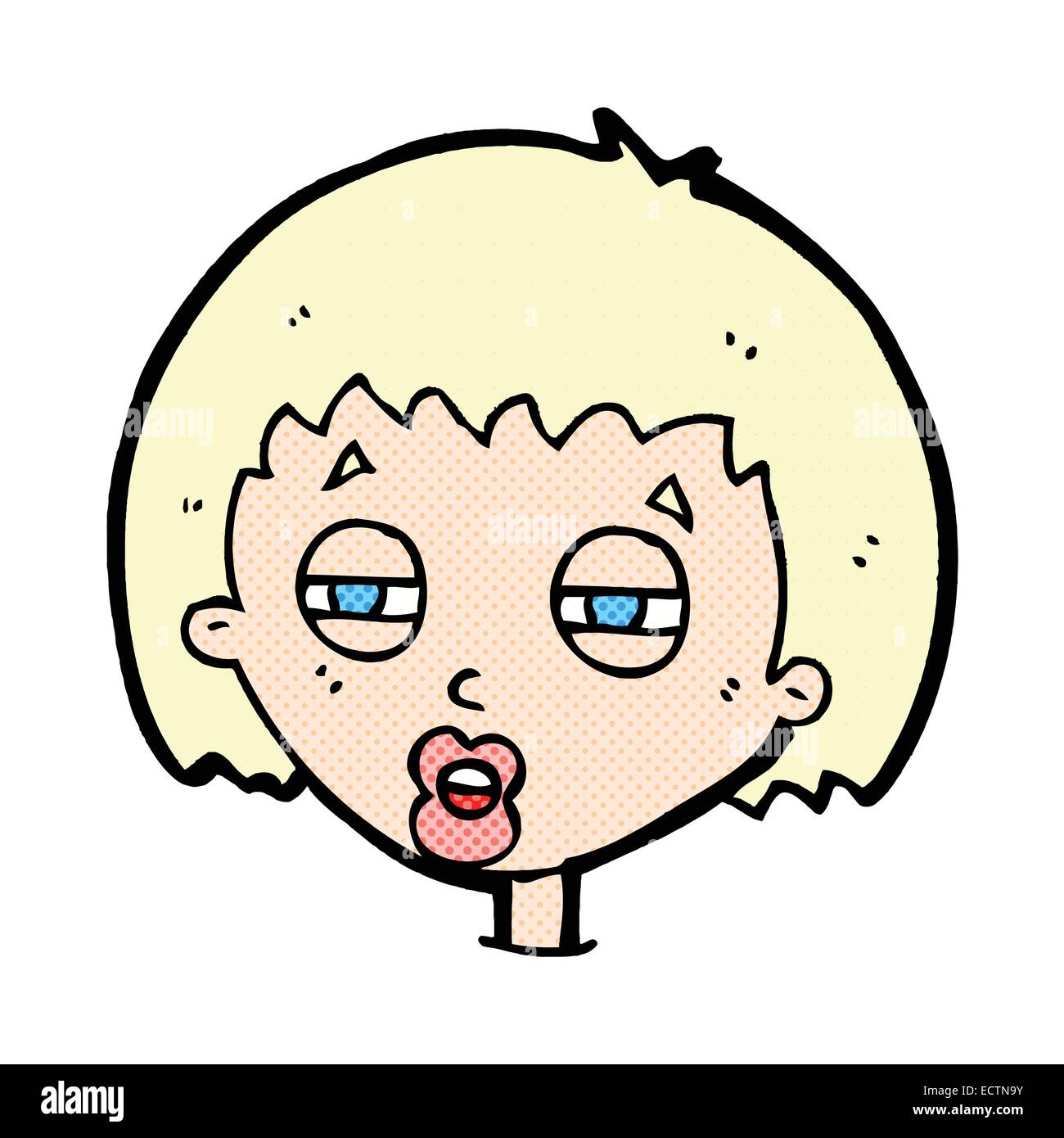 retro comic book style cartoon woman narrowing eyes Stock Vector Image ...
