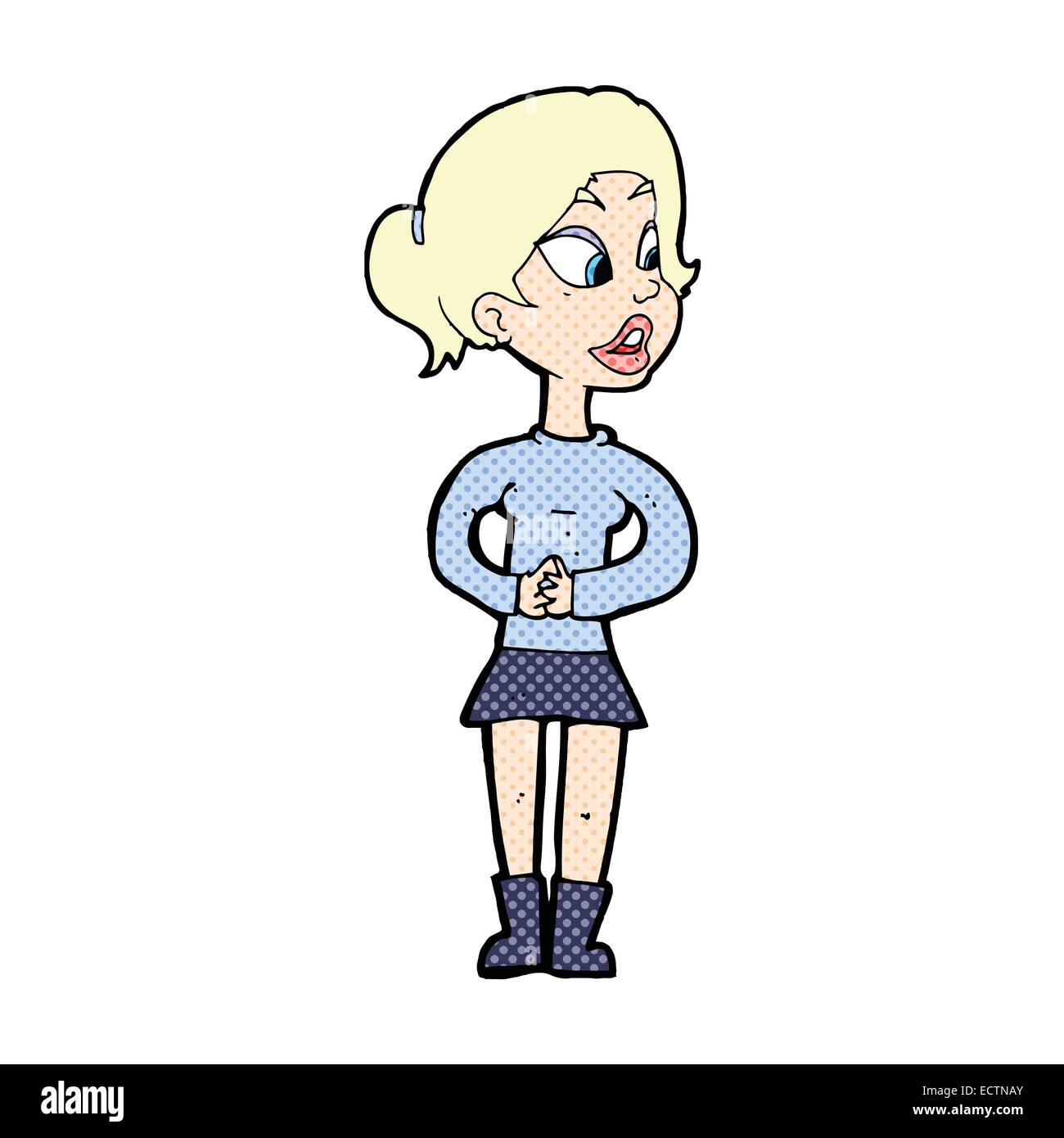 retro comic book style cartoon girl talking Stock Vector Image & Art ...