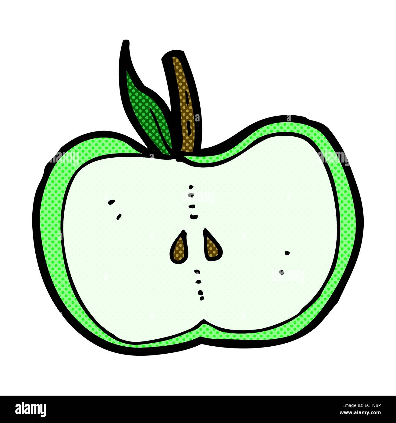 retro comic book style cartoon apple half Stock Vector Image & Art - Alamy