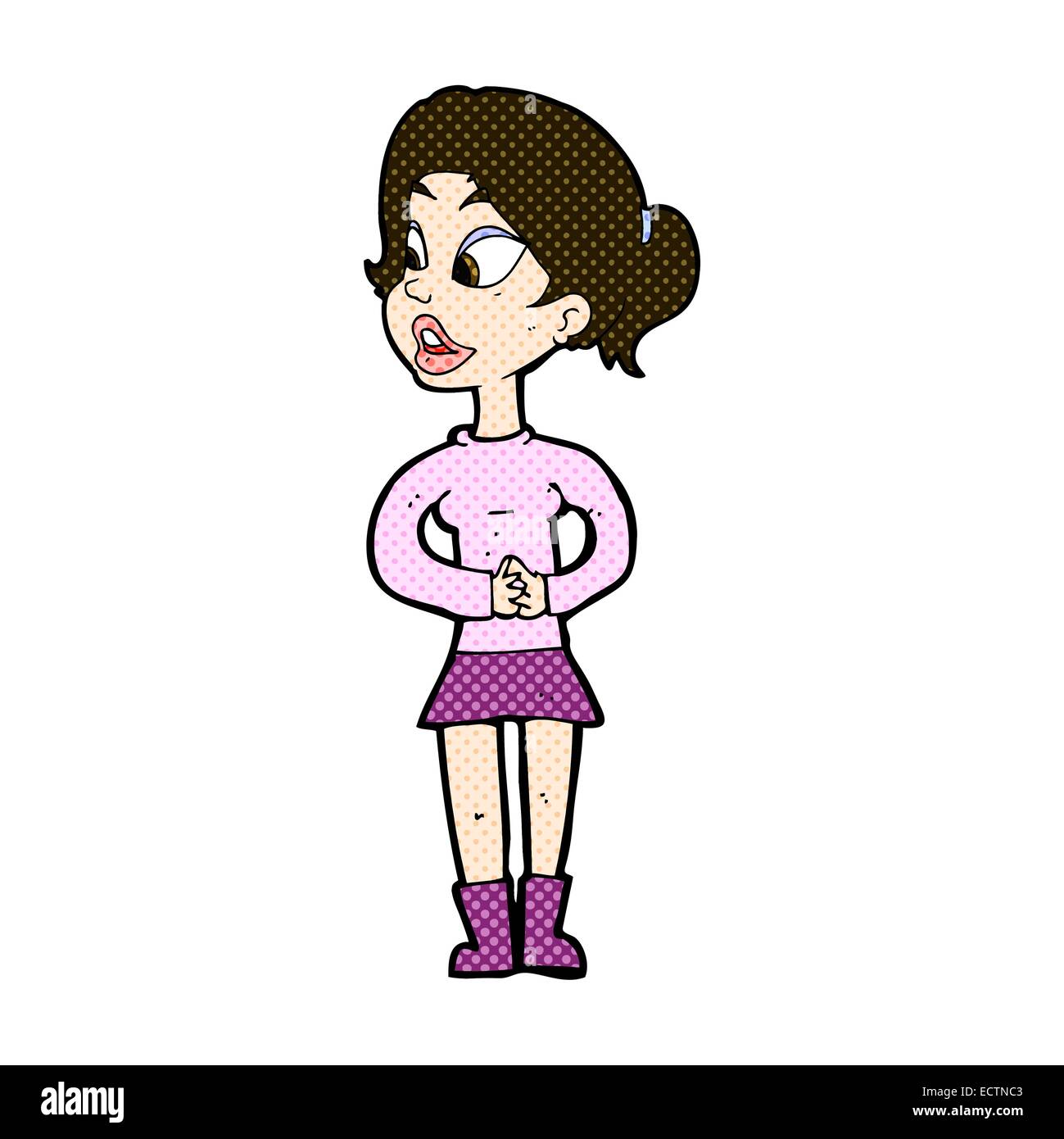 retro comic book style cartoon girl talking Stock Vector Image & Art ...