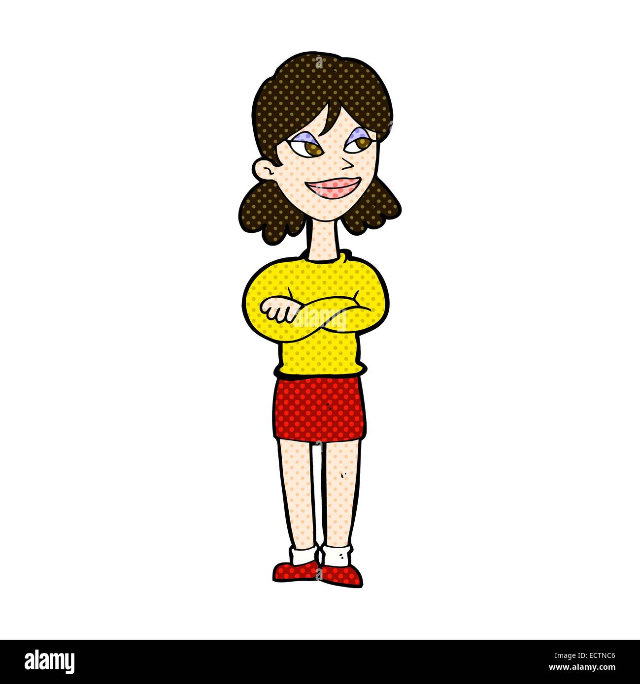 retro comic book style cartoon smug woman Stock Vector Image & Art - Alamy
