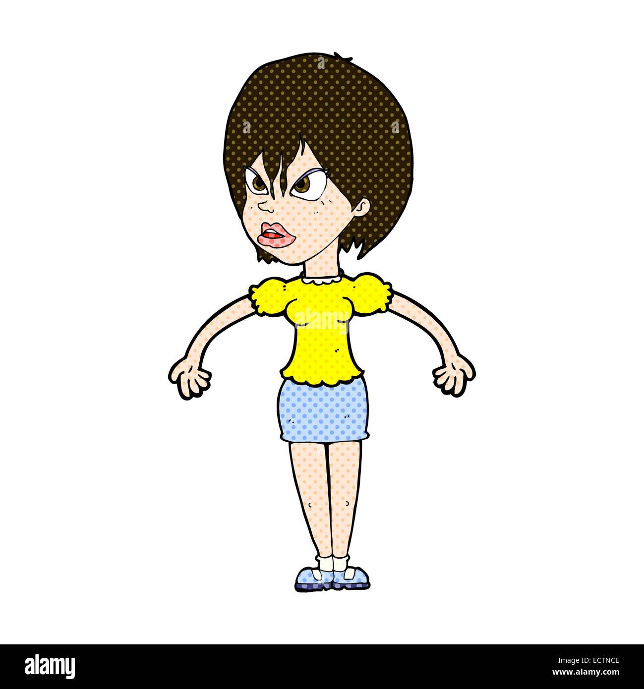 retro comic book style cartoon annoyed woman Stock Vector Image & Art ...