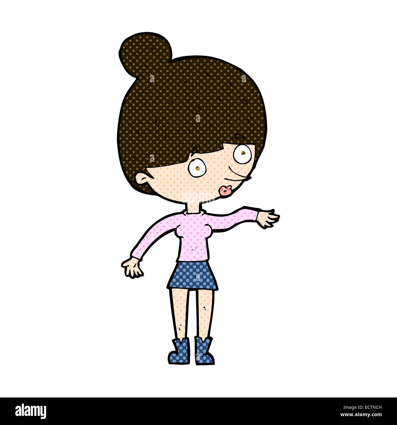 retro comic book style cartoon surprised woman Stock Vector Image & Art ...