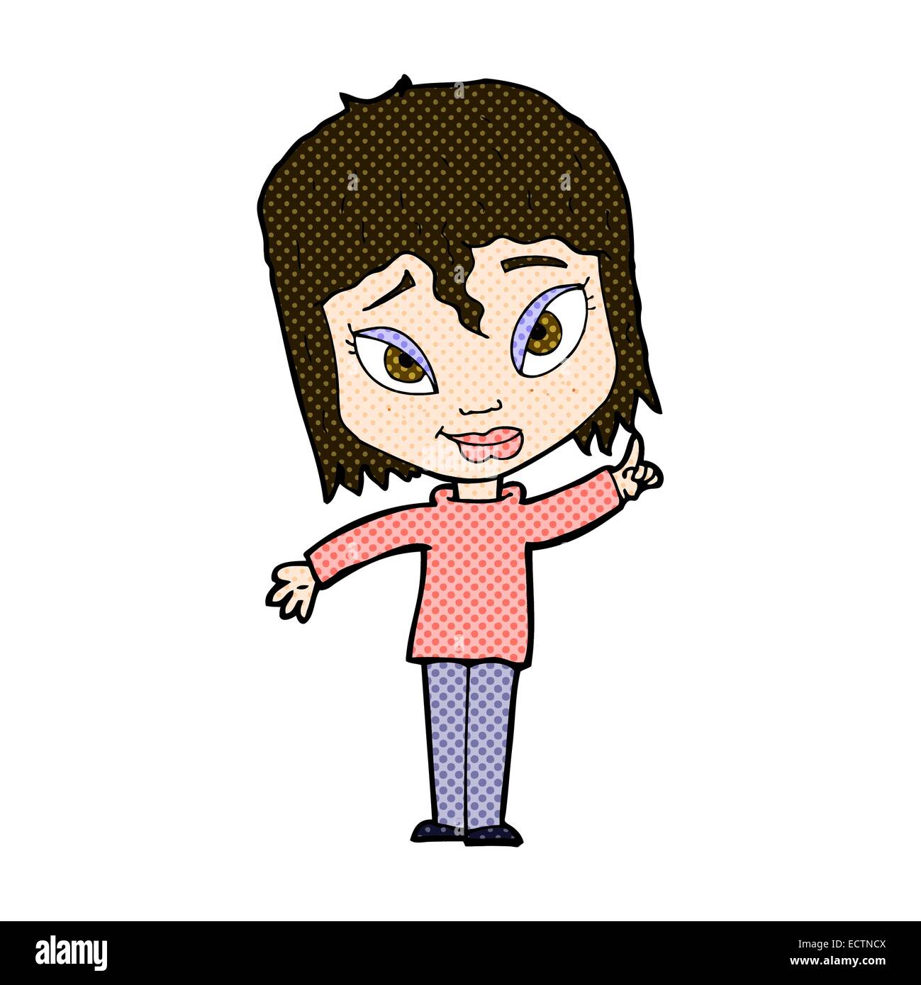 retro comic book style cartoon woman with idea Stock Vector Image & Art ...