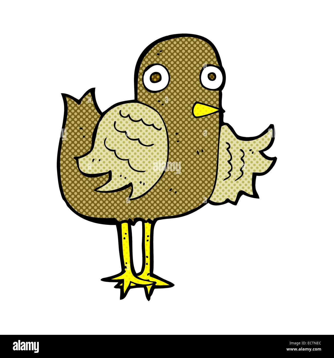 retro comic book style cartoon bird waving wing Stock Vector Image ...