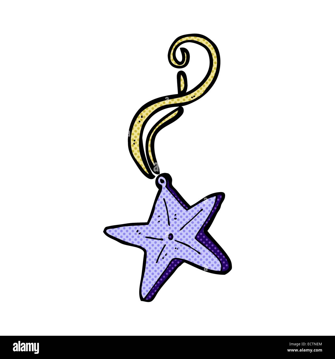 retro comic book style cartoon magic star necklace Stock Vector Image ...