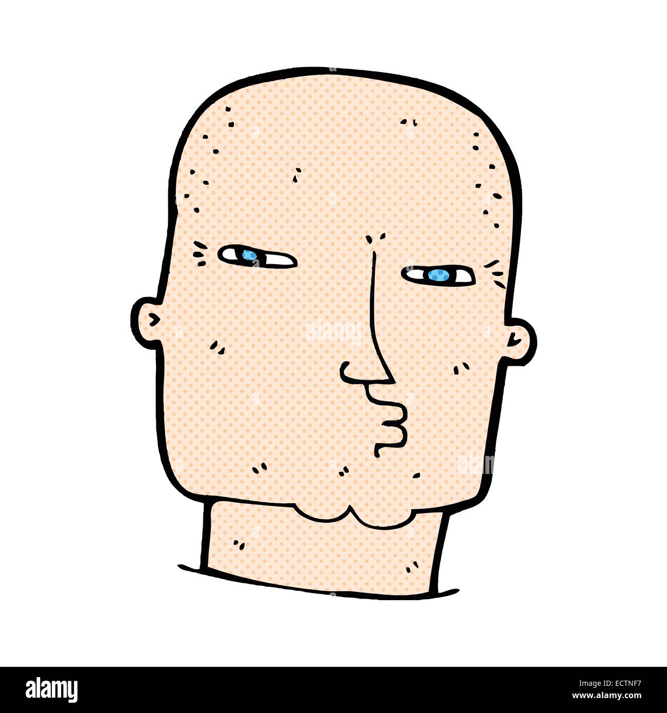 retro comic book style cartoon bald tough guy Stock Vector Image & Art ...