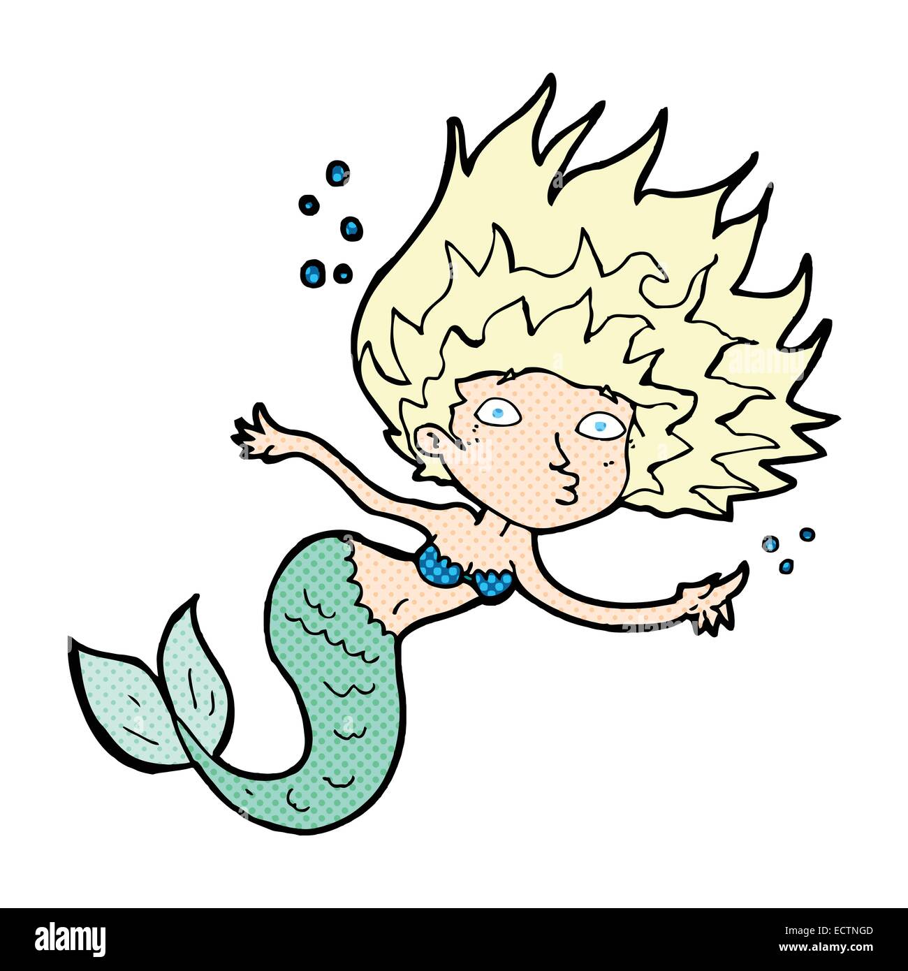 retro comic book style cartoon mermaid Stock Vector Image & Art - Alamy