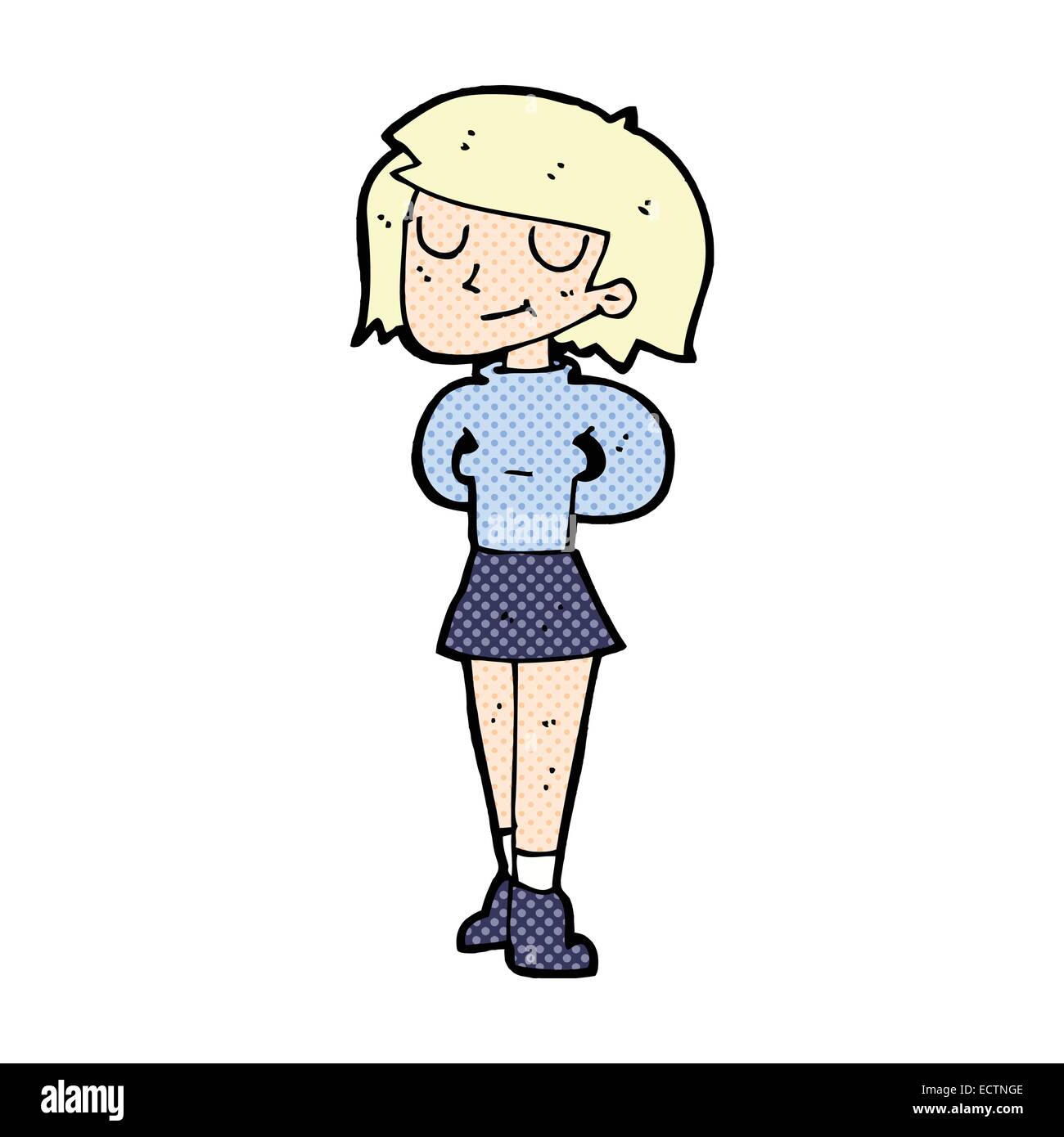 retro comic book style cartoon pleased woman Stock Vector Image & Art ...