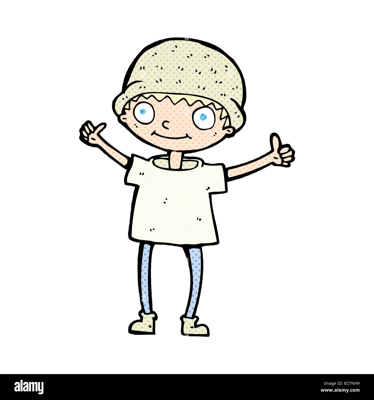 retro comic book style cartoon boy with positive attitude Stock Vector ...