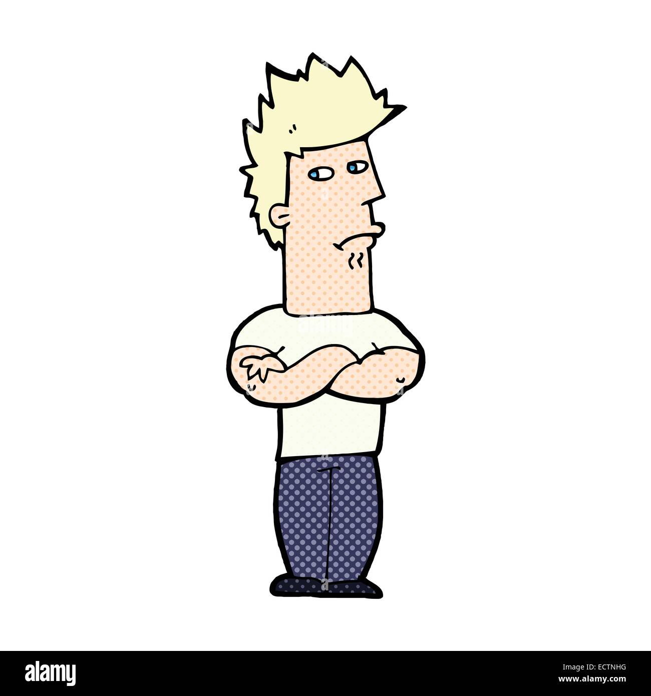 retro comic book style cartoon man sulking Stock Vector Image & Art - Alamy
