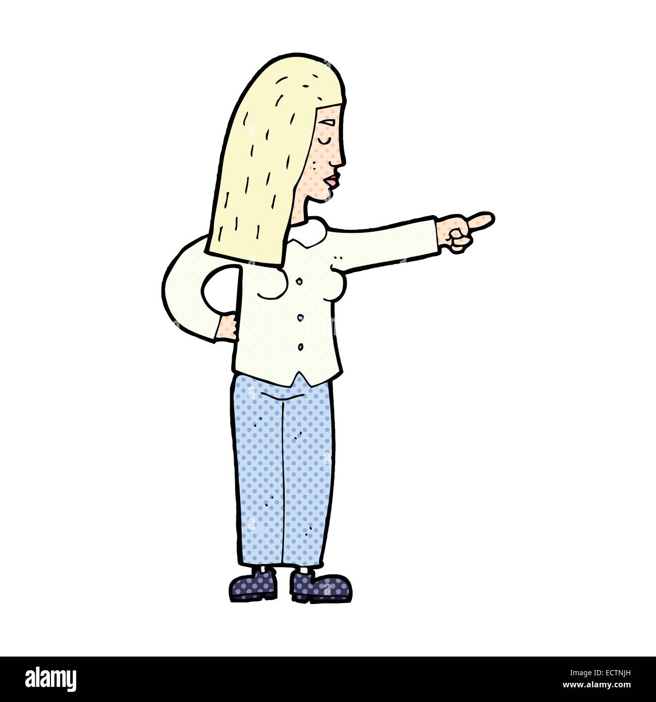 retro comic book style cartoon woman pointing Stock Vector Image & Art ...