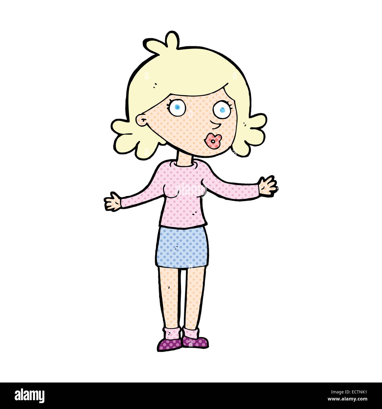 retro comic book style cartoon confused woman Stock Vector Image & Art ...