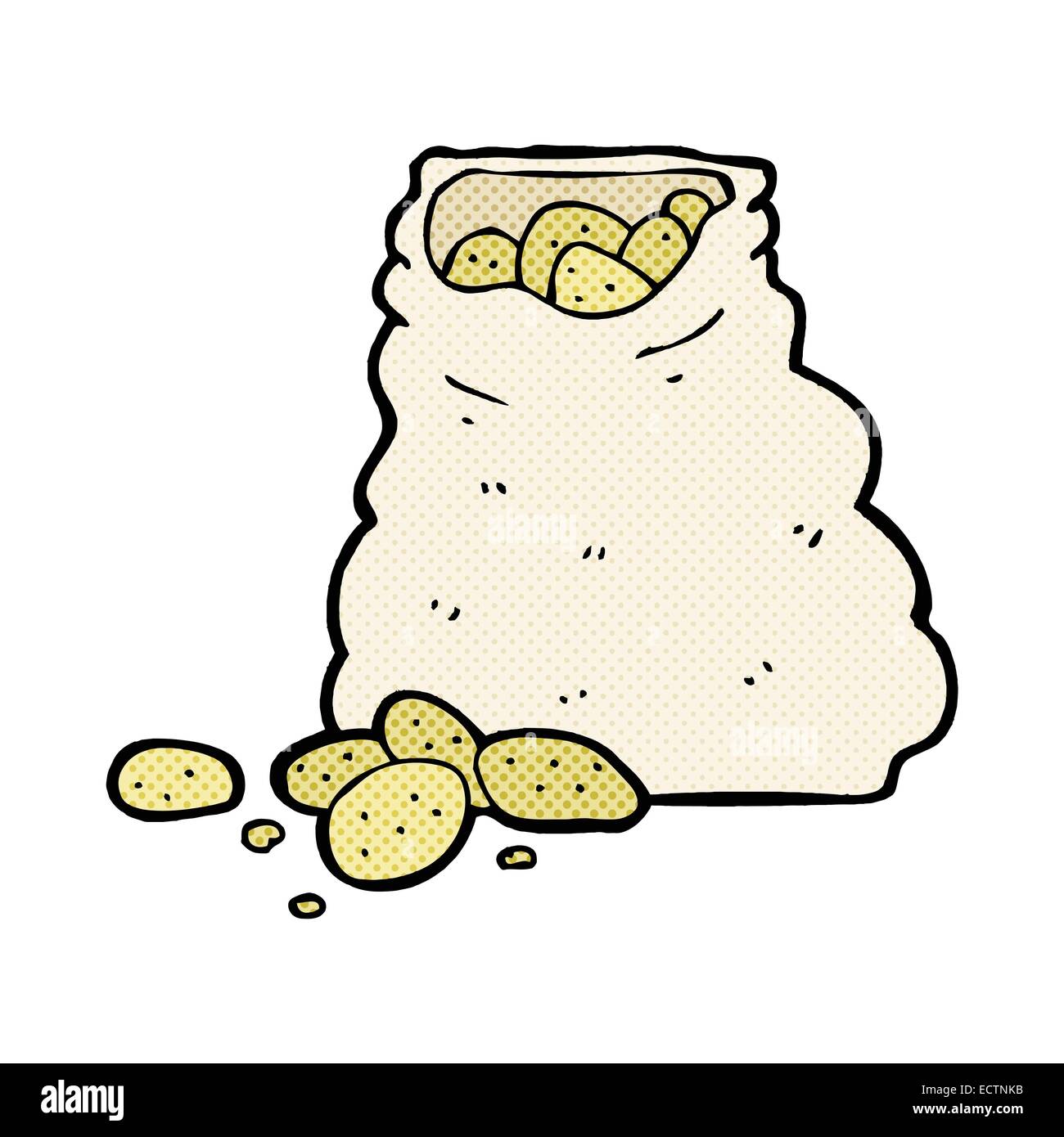 retro comic book style cartoon sack of potatoes Stock Vector Image ...