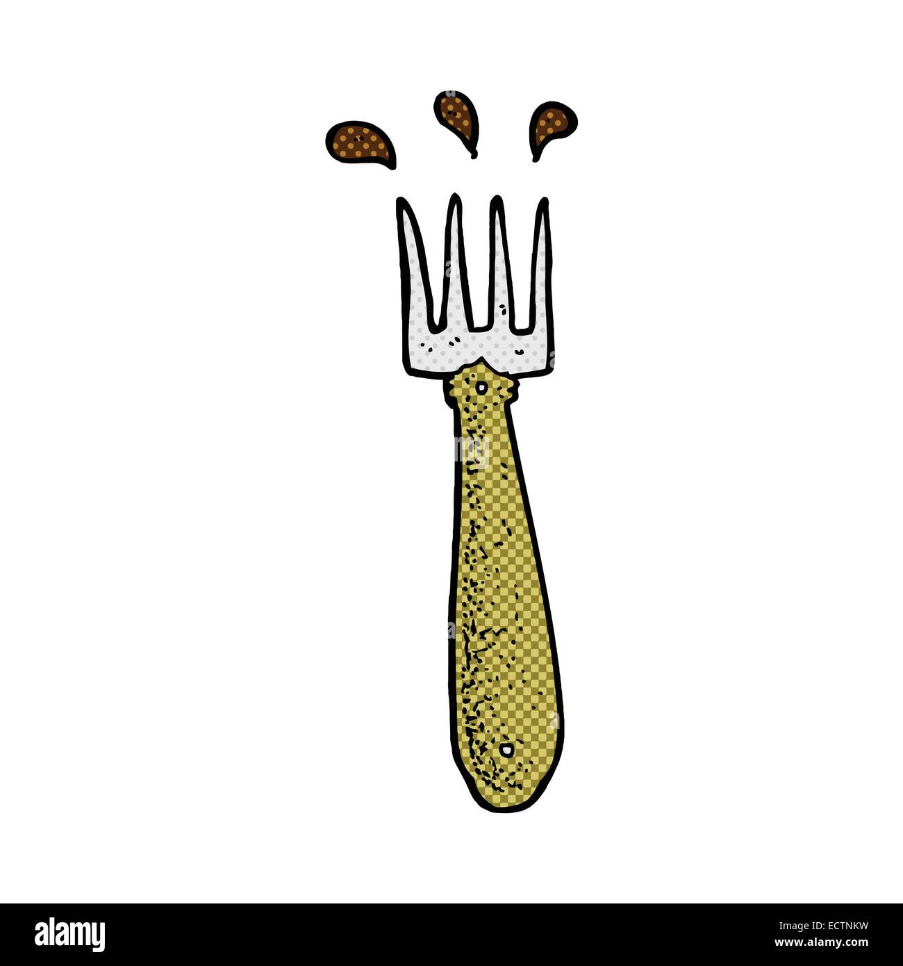retro comic book style cartoon fork Stock Vector Image & Art - Alamy