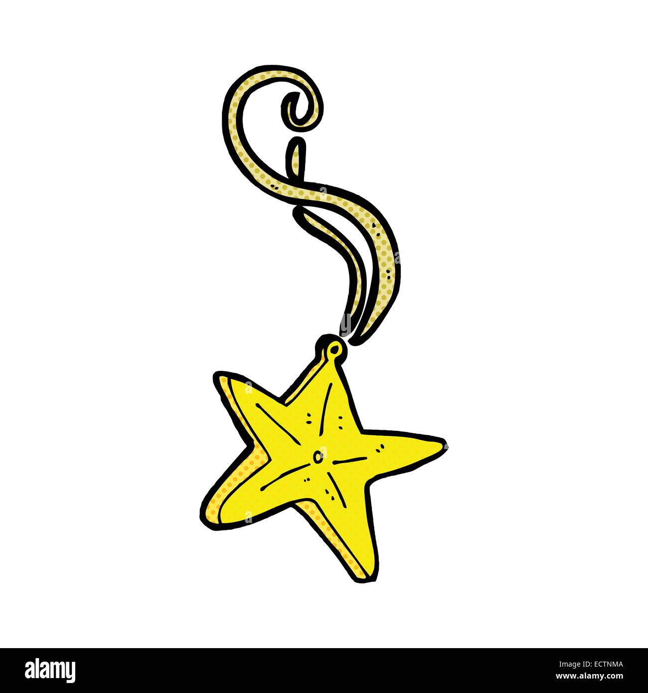 retro comic book style cartoon magic star necklace Stock Vector Image ...