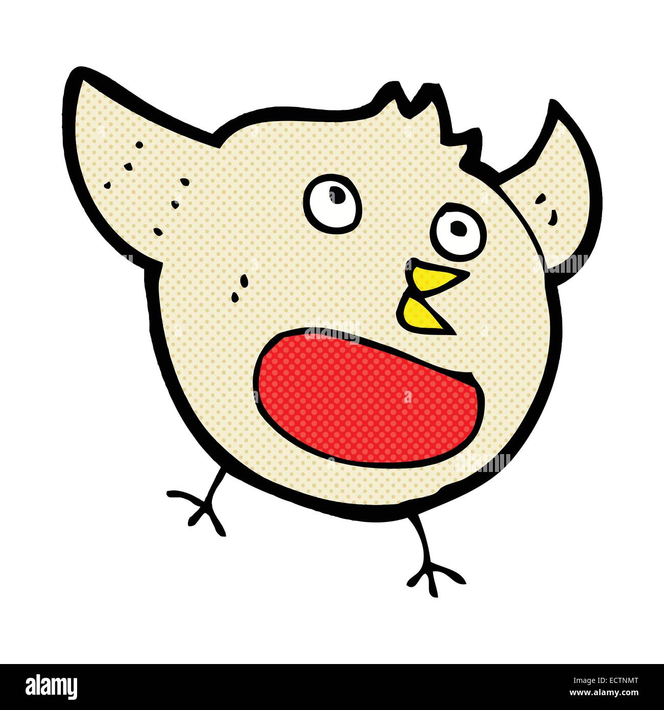 funny retro comic book style cartoon christmas robin Stock Vector Image ...