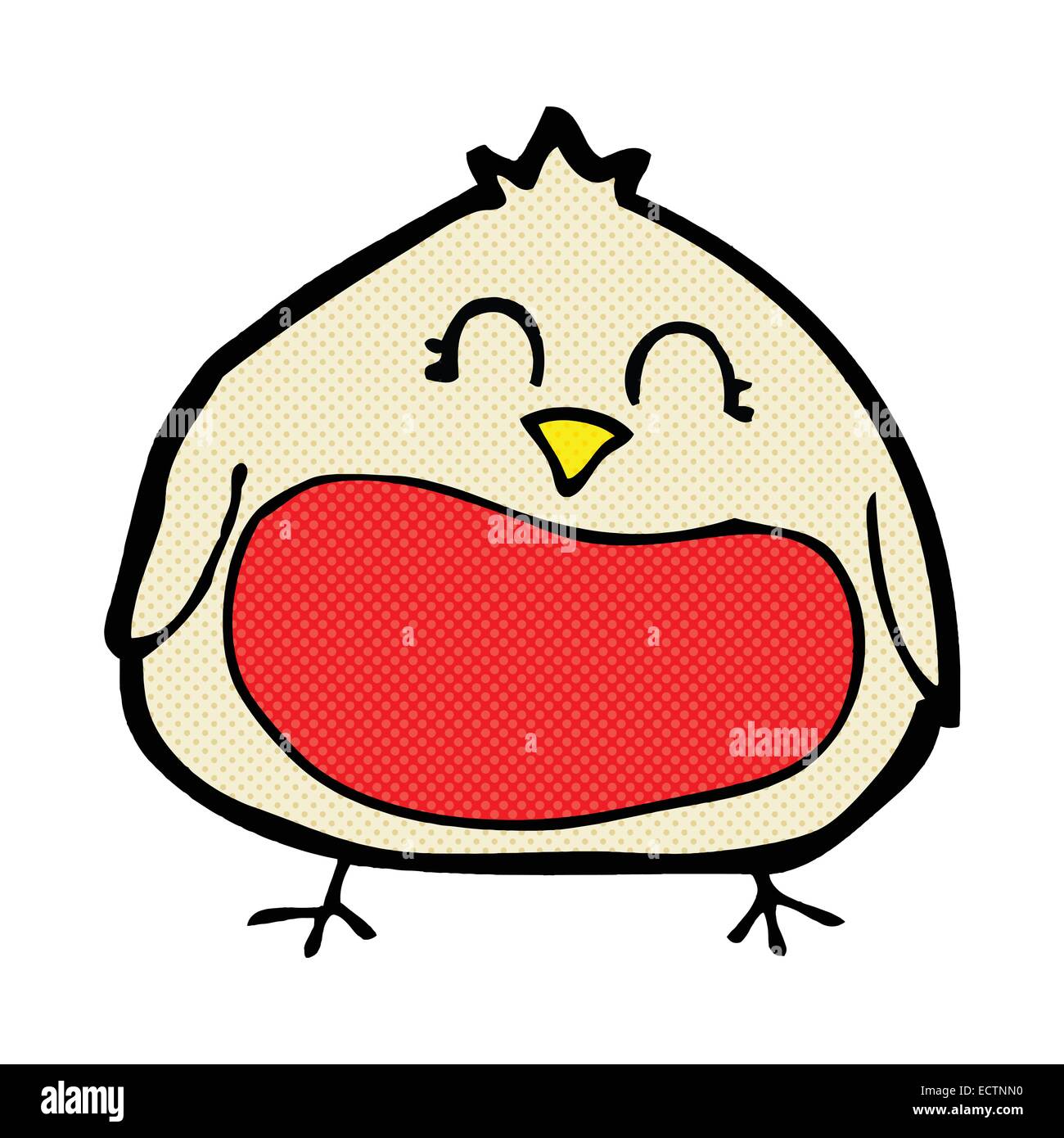 funny retro comic book style cartoon christmas robin Stock Vector Image ...