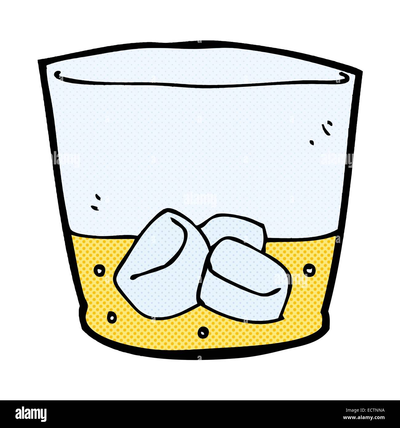 retro comic book style cartoon whiskey in glass Stock Vector Image ...