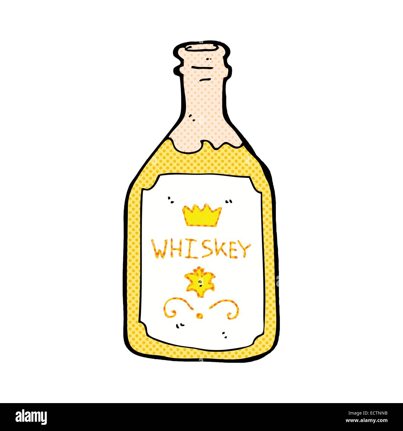 retro comic book style cartoon whiskey bottle Stock Vector Image & Art ...