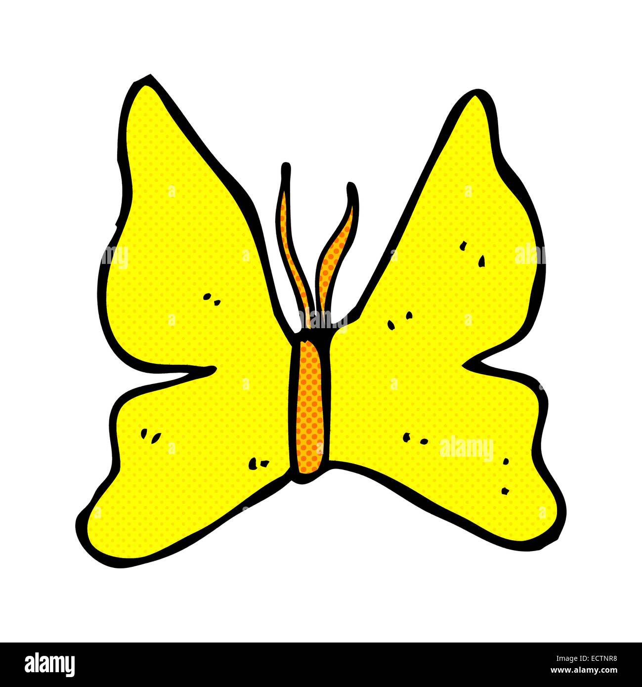 retro comic book style cartoon butterfly symbol Stock Vector Image ...