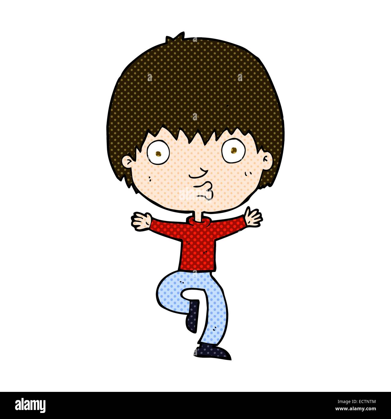 retro comic book style cartoon excited boy Stock Vector Image & Art - Alamy