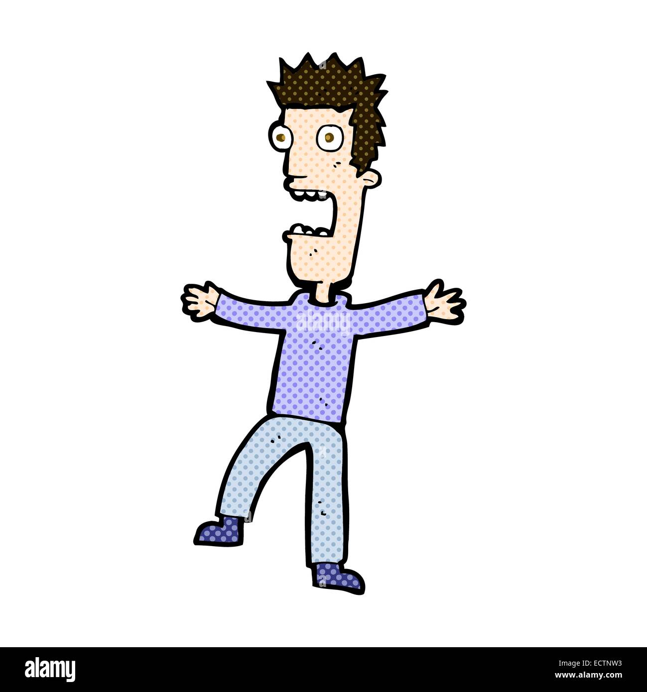 retro comic book style cartoon terrified man Stock Vector Image & Art ...