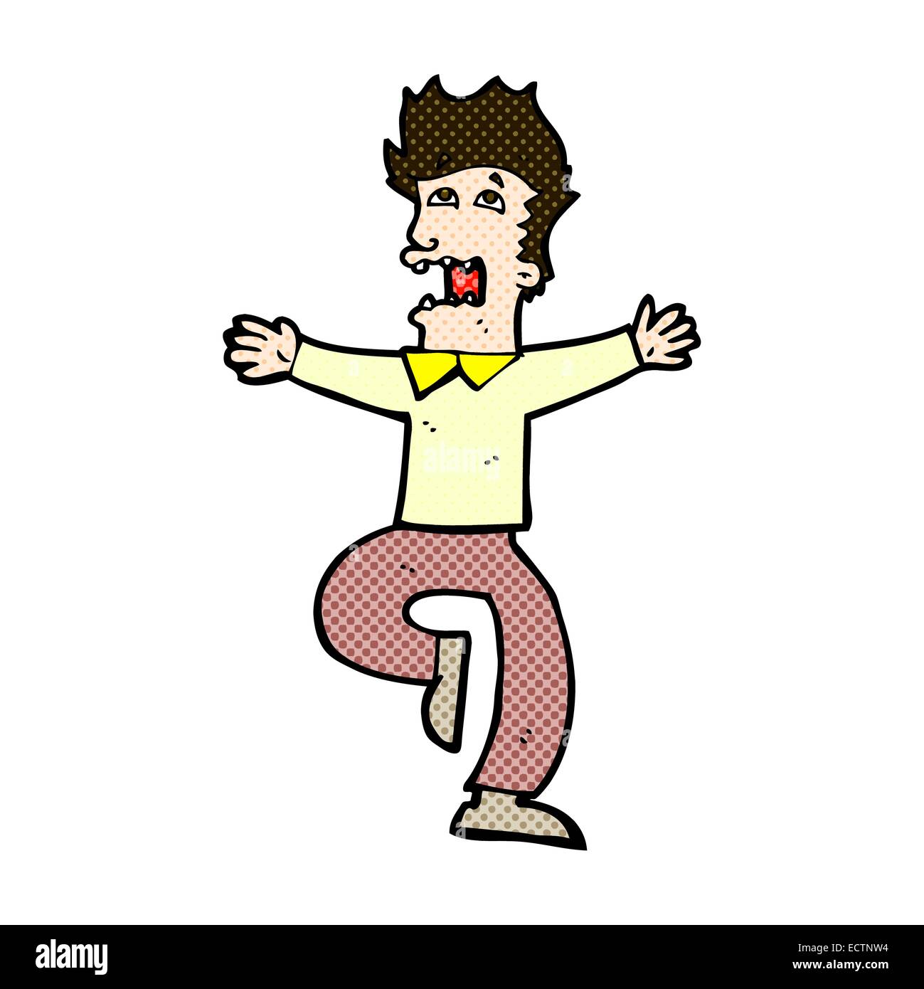 retro comic book style cartoon terrified man Stock Vector Image & Art ...