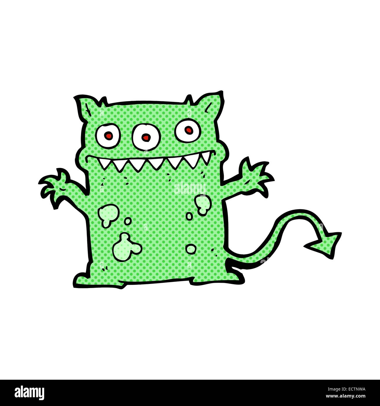 retro comic book style cartoon little monster Stock Vector Image & Art ...