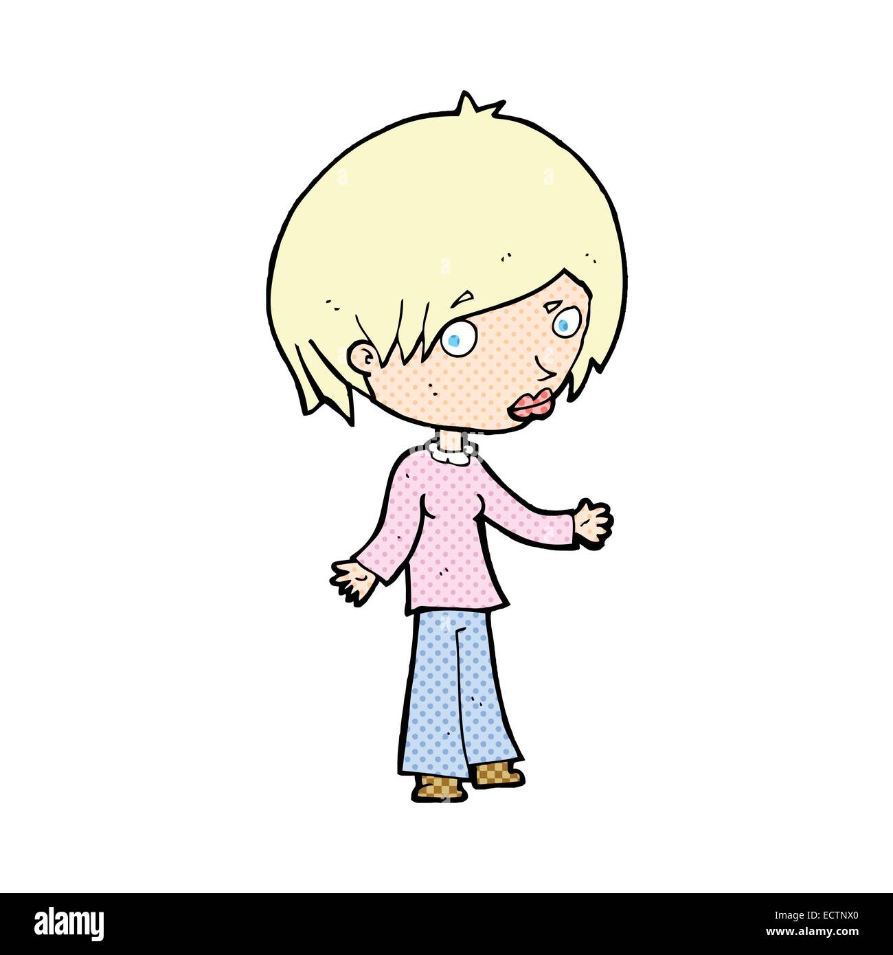 retro comic book style cartoon confused woman Stock Vector Image & Art ...