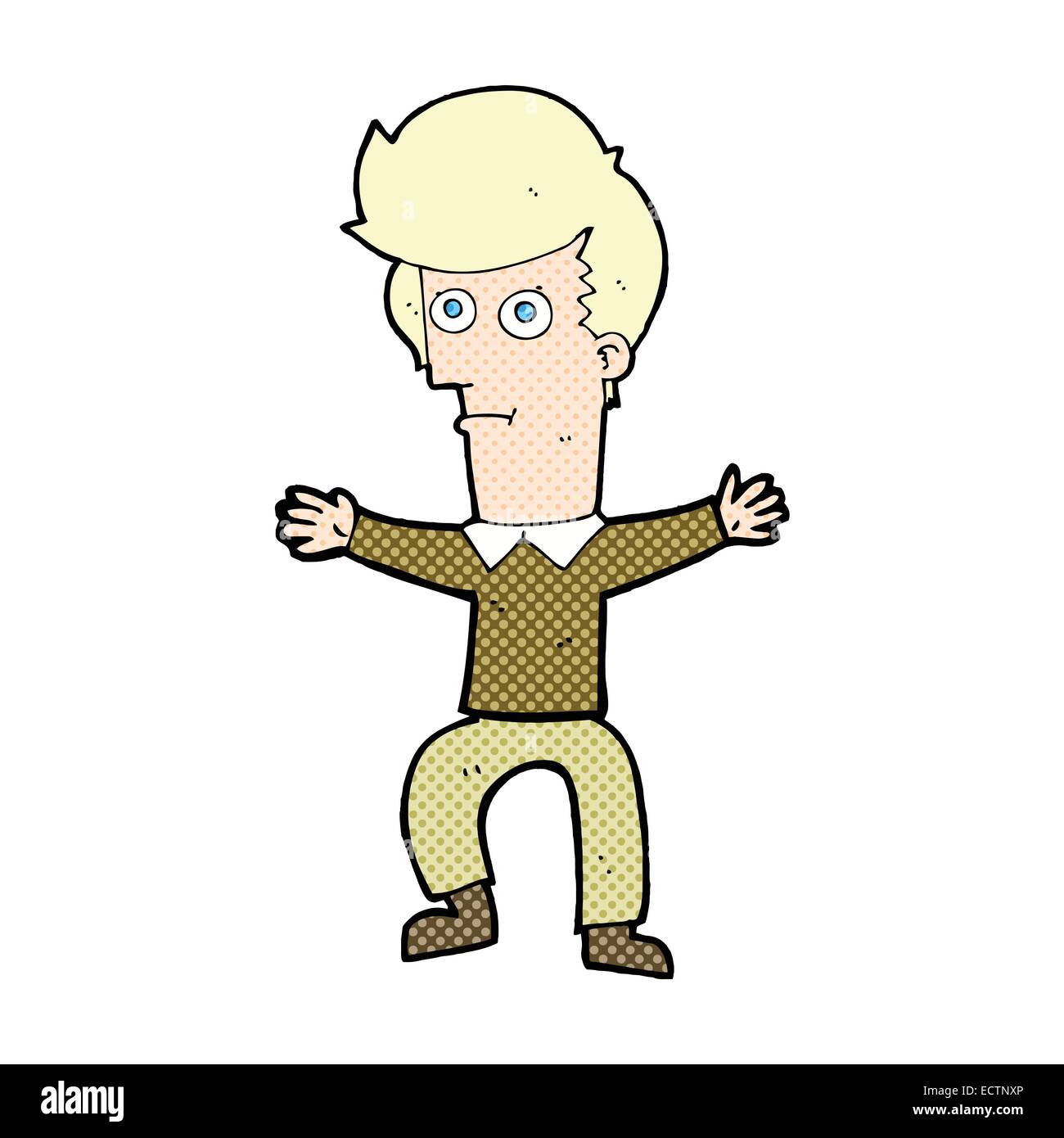 retro comic book style cartoon startled man Stock Vector Image & Art ...