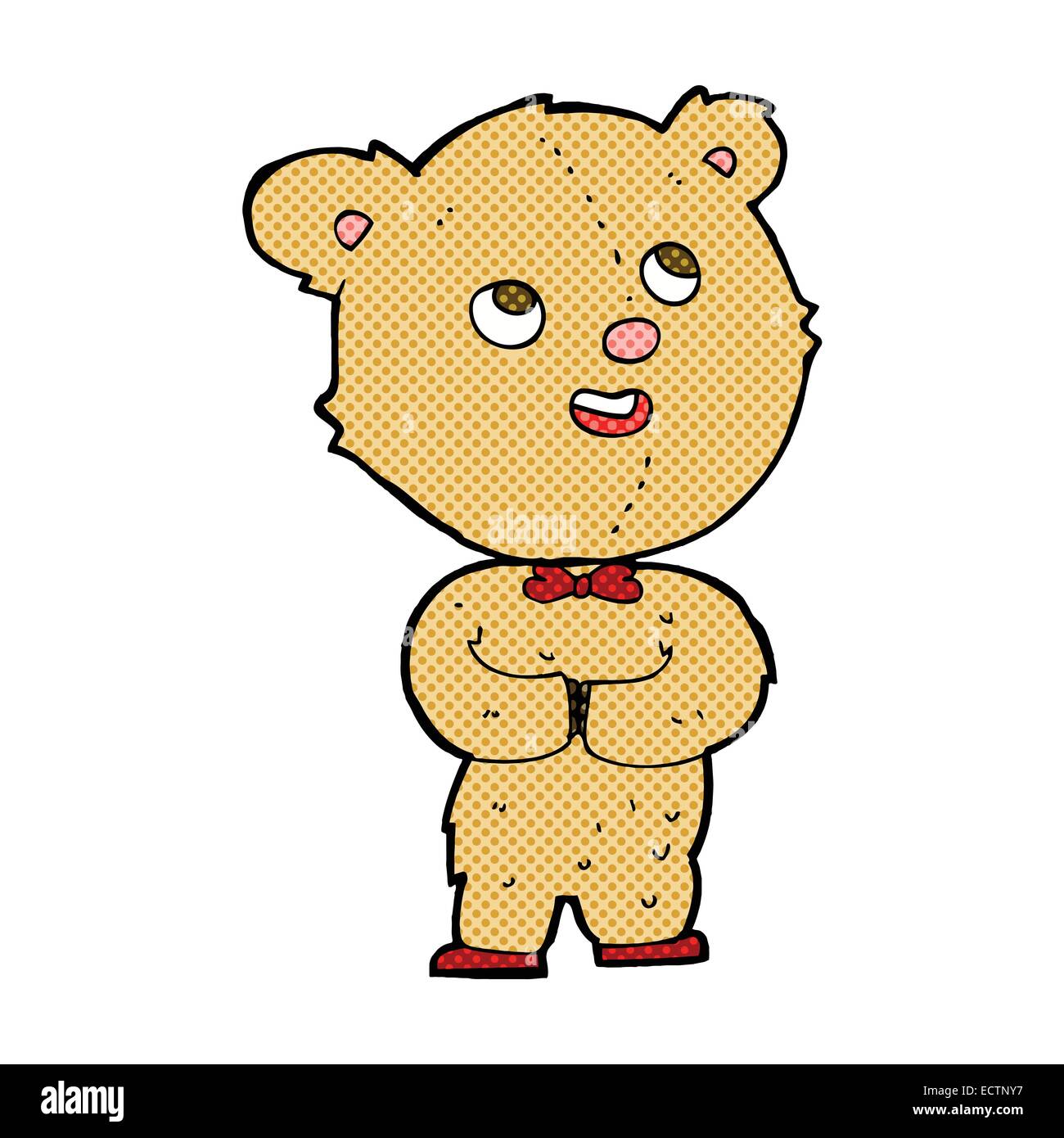 retro comic book style cartoon cute teddy bear Stock Vector Image & Art ...