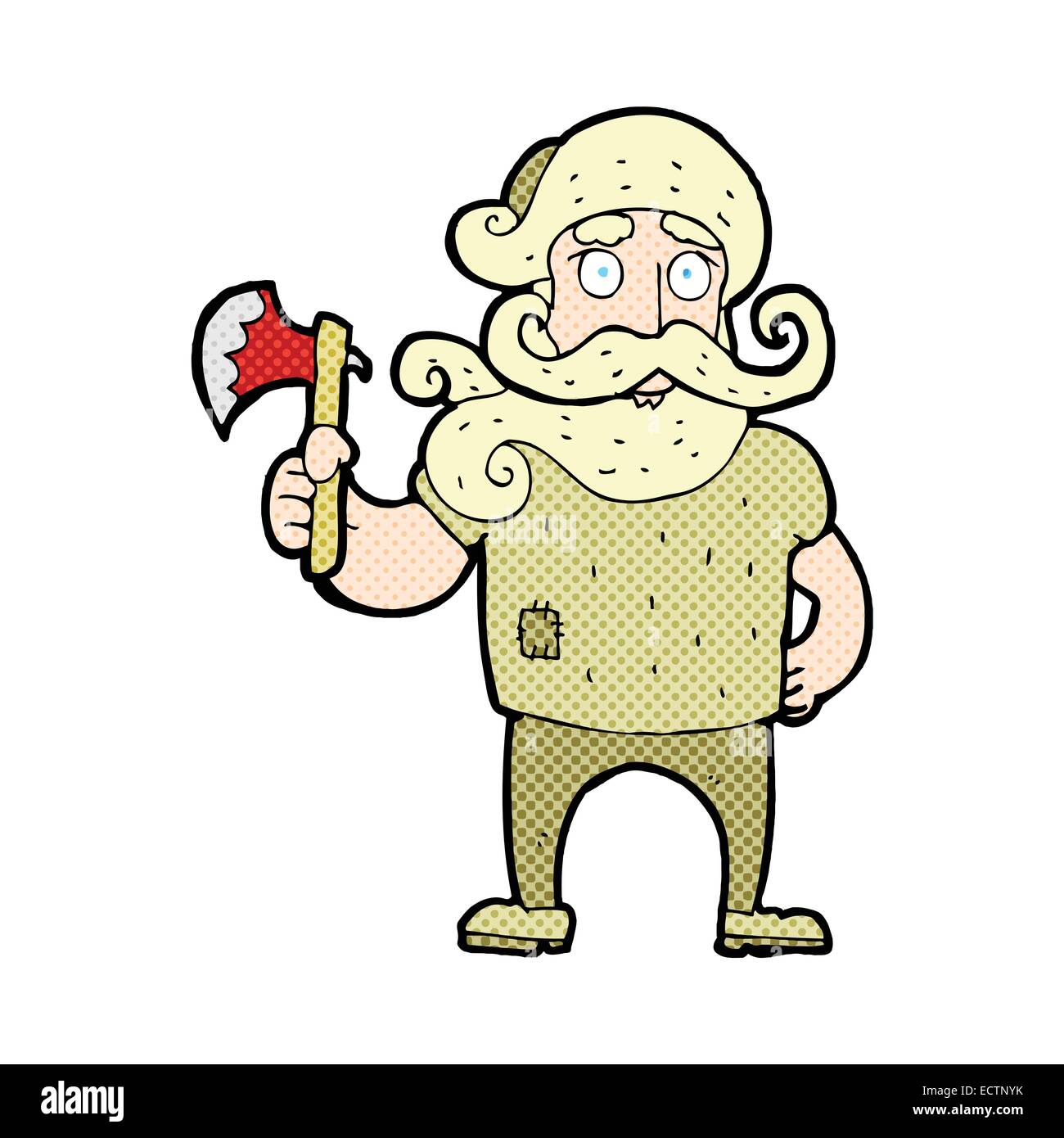 retro comic book style cartoon lumberjack with axe Stock Vector Image ...